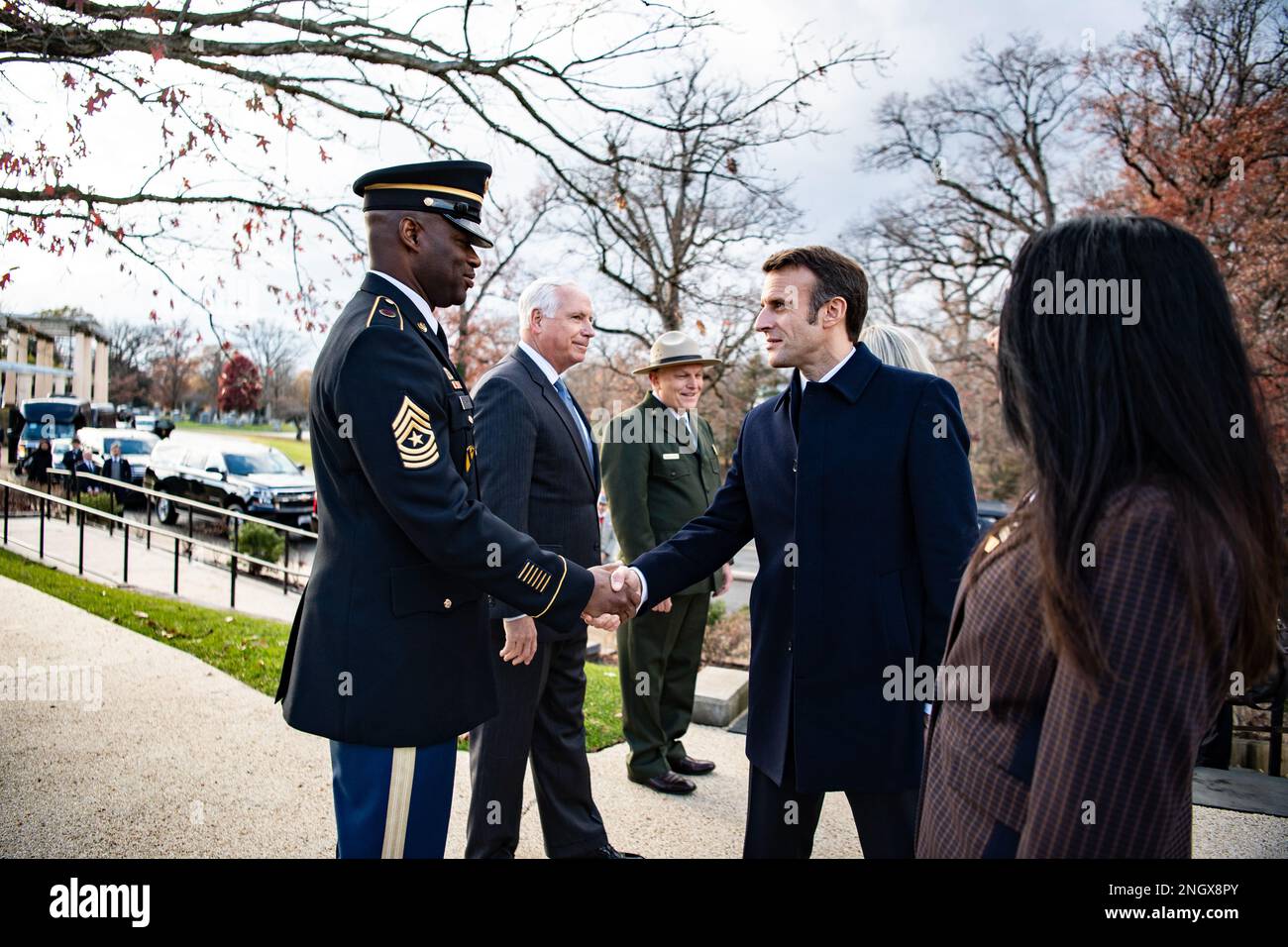 U.S. Army Sgt. Maj. Patrick Thomas (right), senior enlisted advisor ...