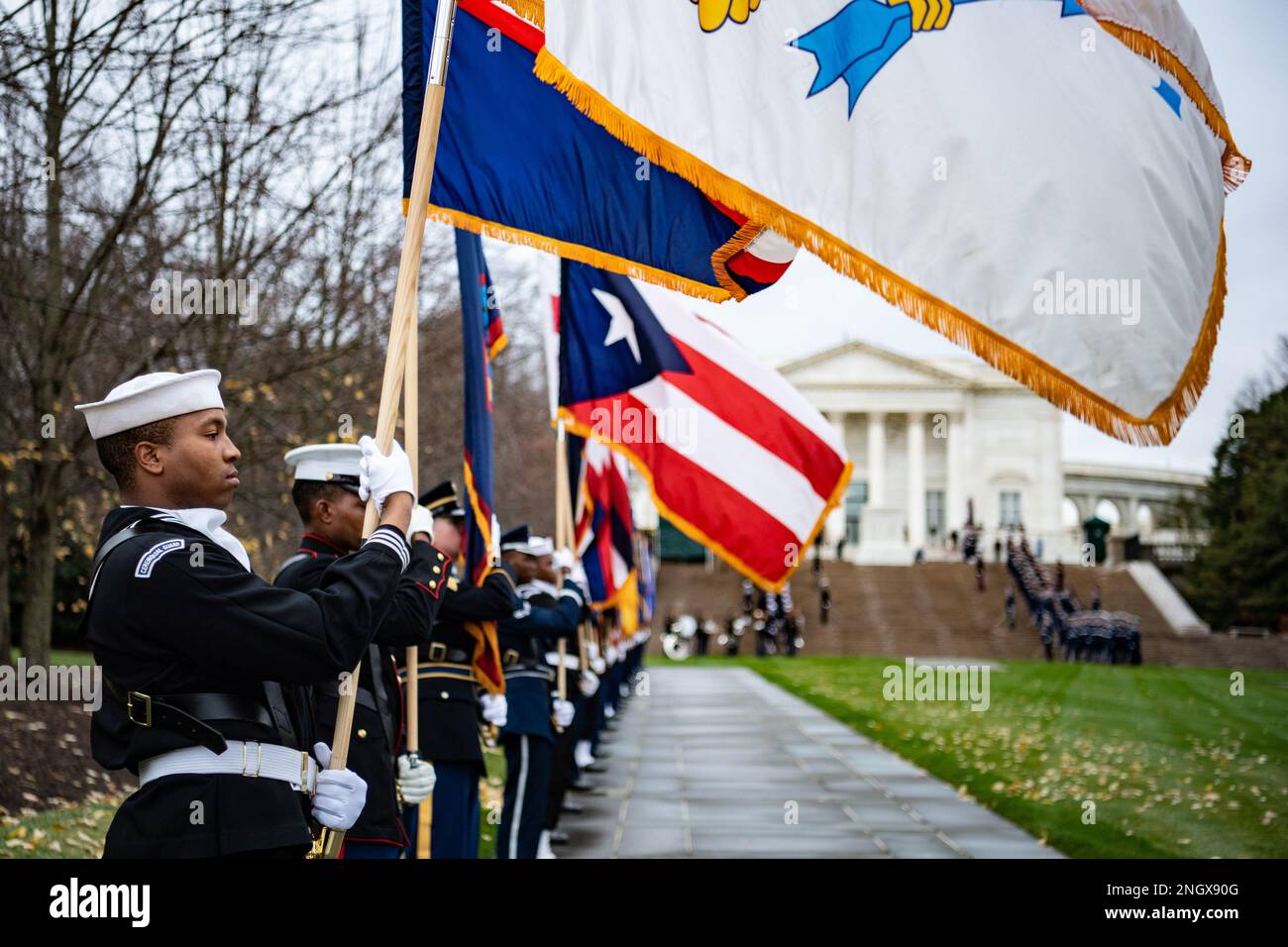 The State and Territorial Cordon lines the walkways of the mall leading ...