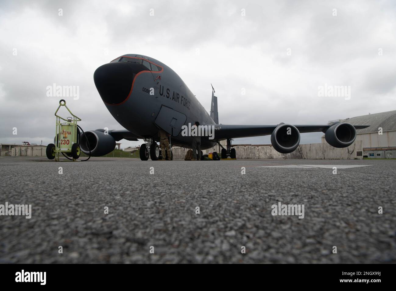 A U.S. Air Force KC-135 Stratotanker assigned to the 909th Air ...