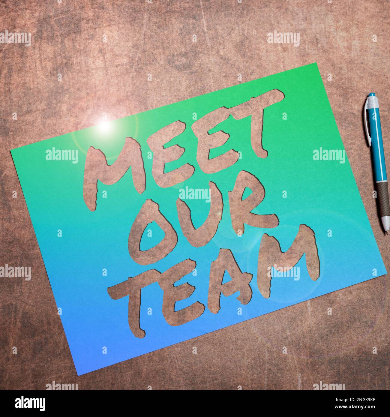 Sign displaying Meet Our Team. Business idea introducing another person ...