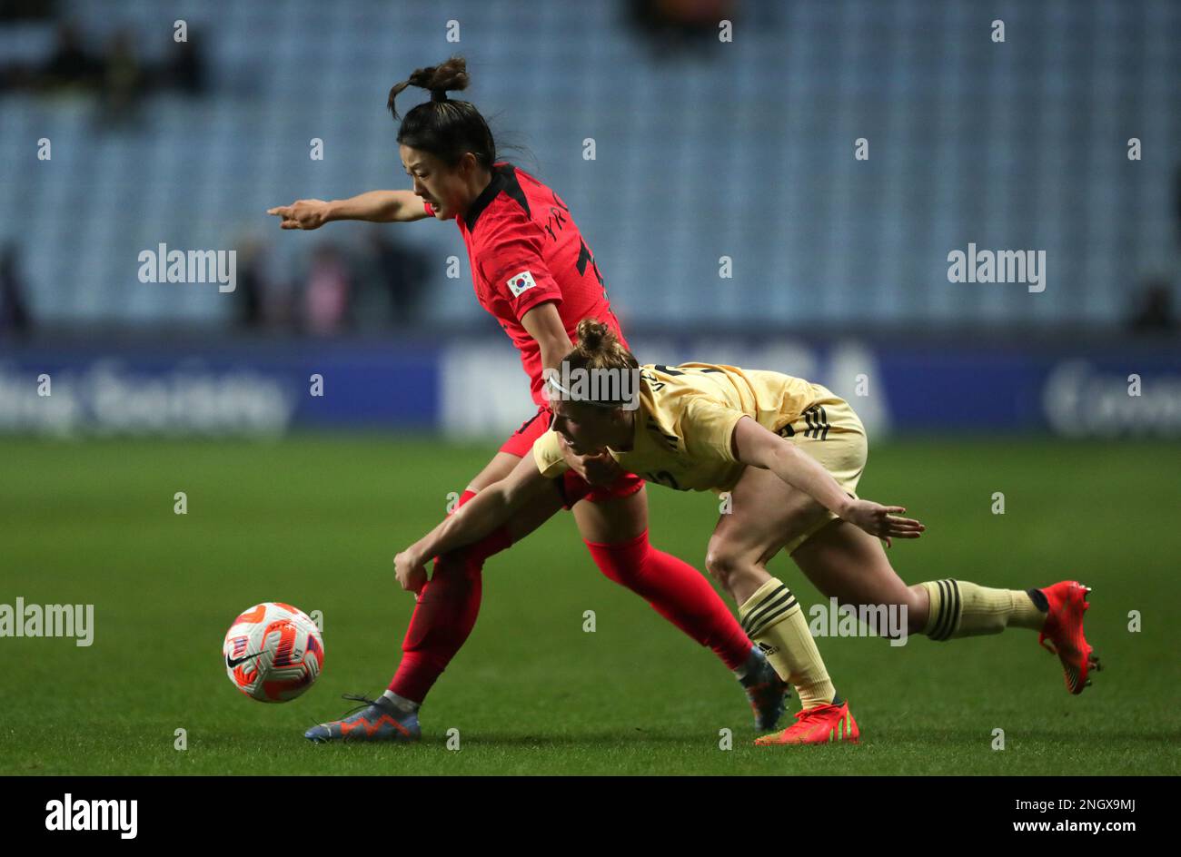 South Korea's Choe Yu-ri in action against Belgium's Laura Deloose ...