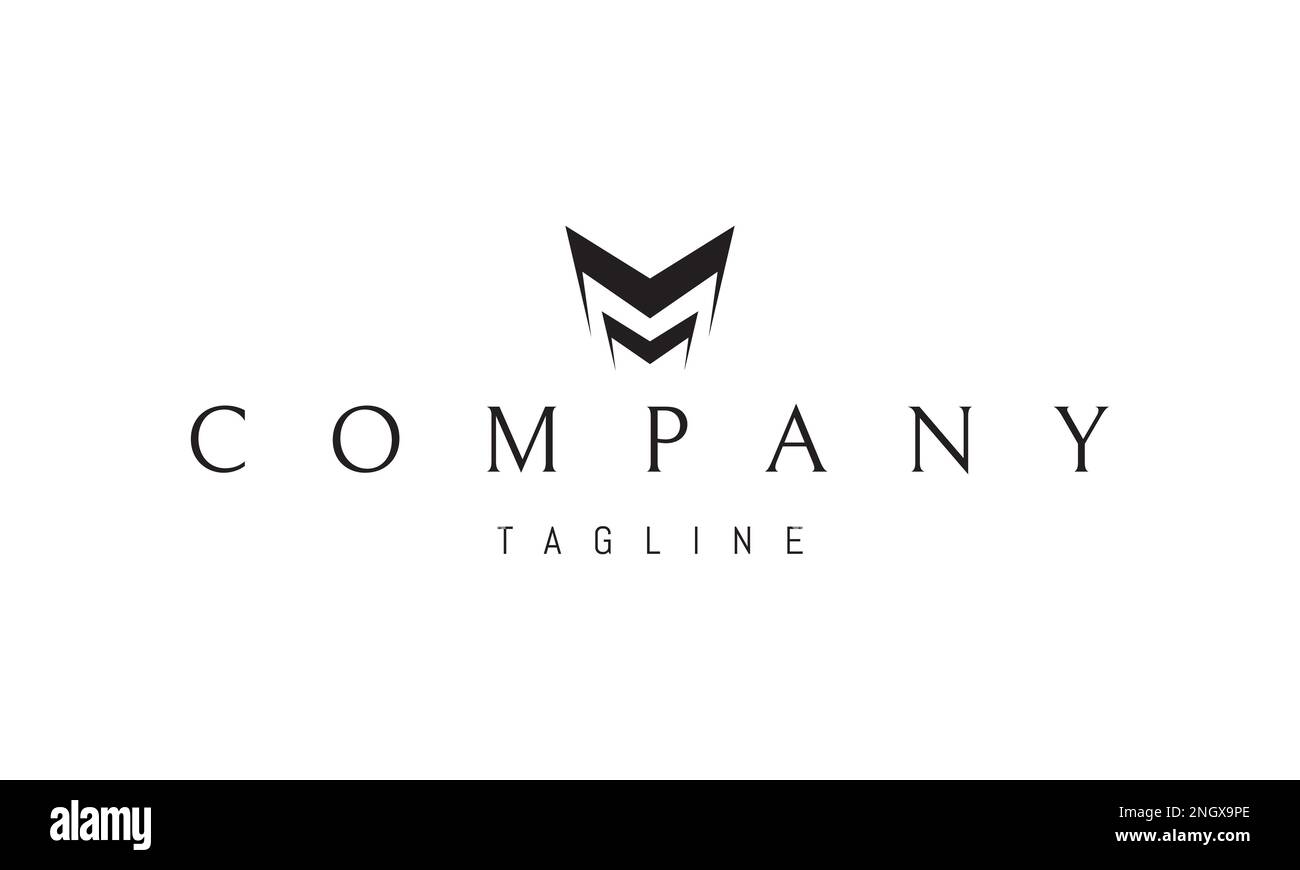 Vector logo on which an abstract image of two letters M in perspective ...