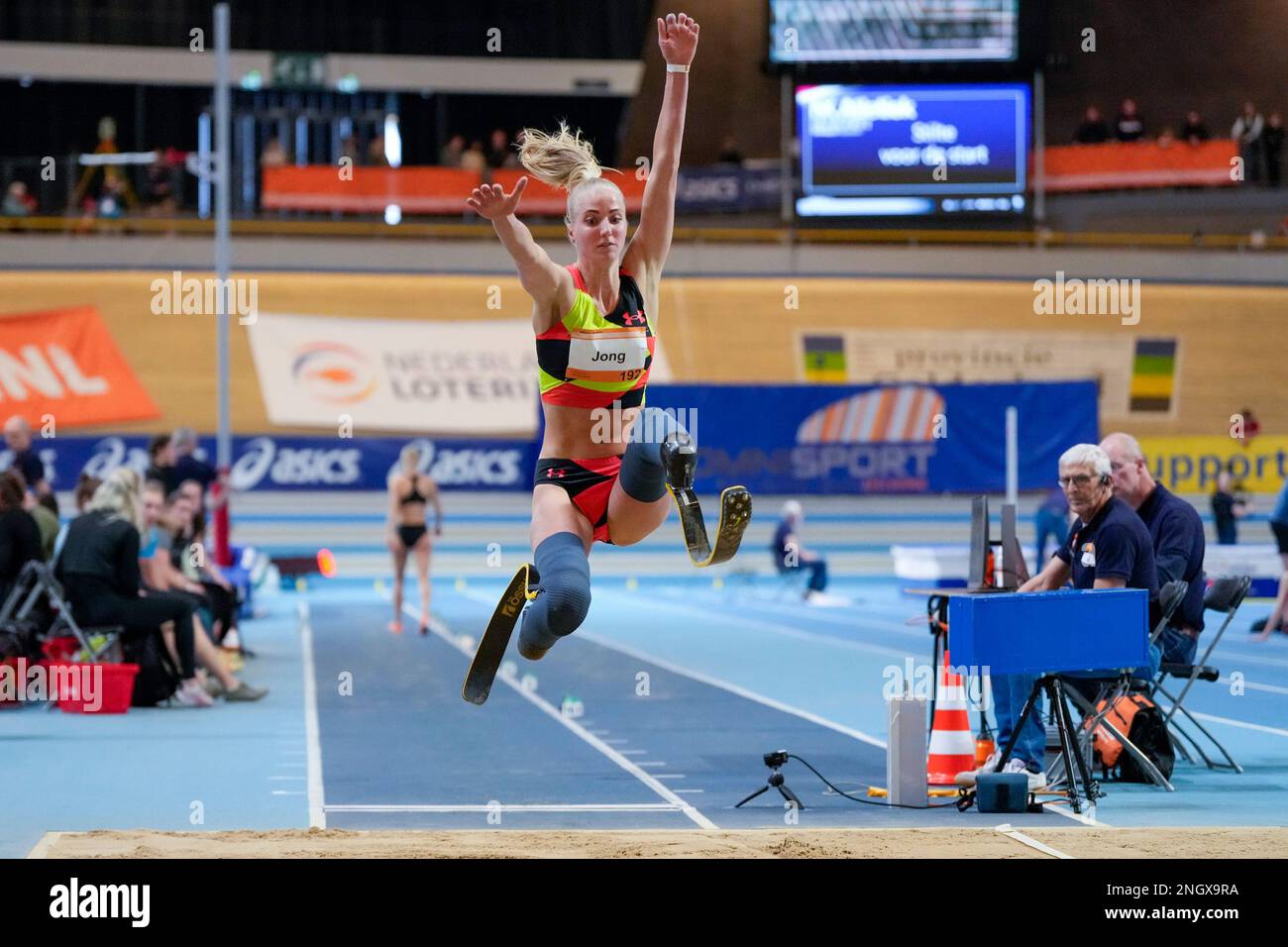 Fleur jong competing on the long jump women hi-res stock photography ...