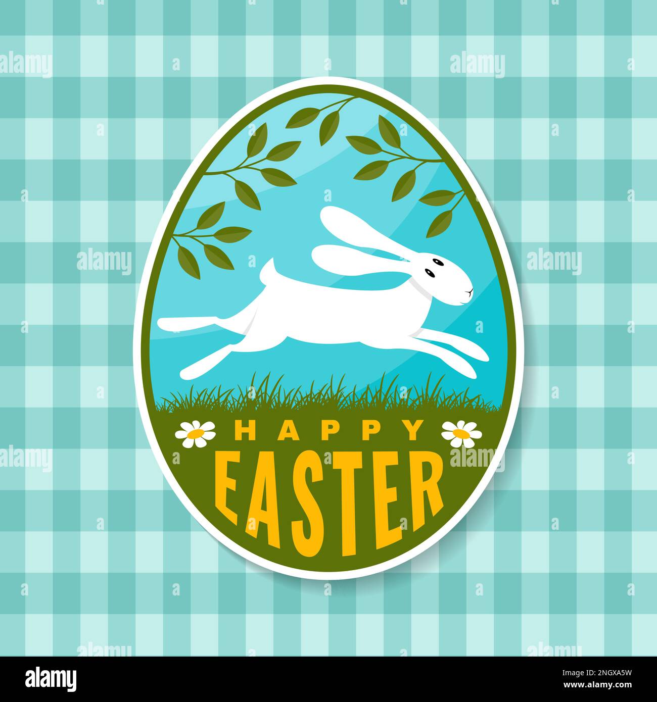 Happy Easter to you card, sticker, patch. Vector illustration ...