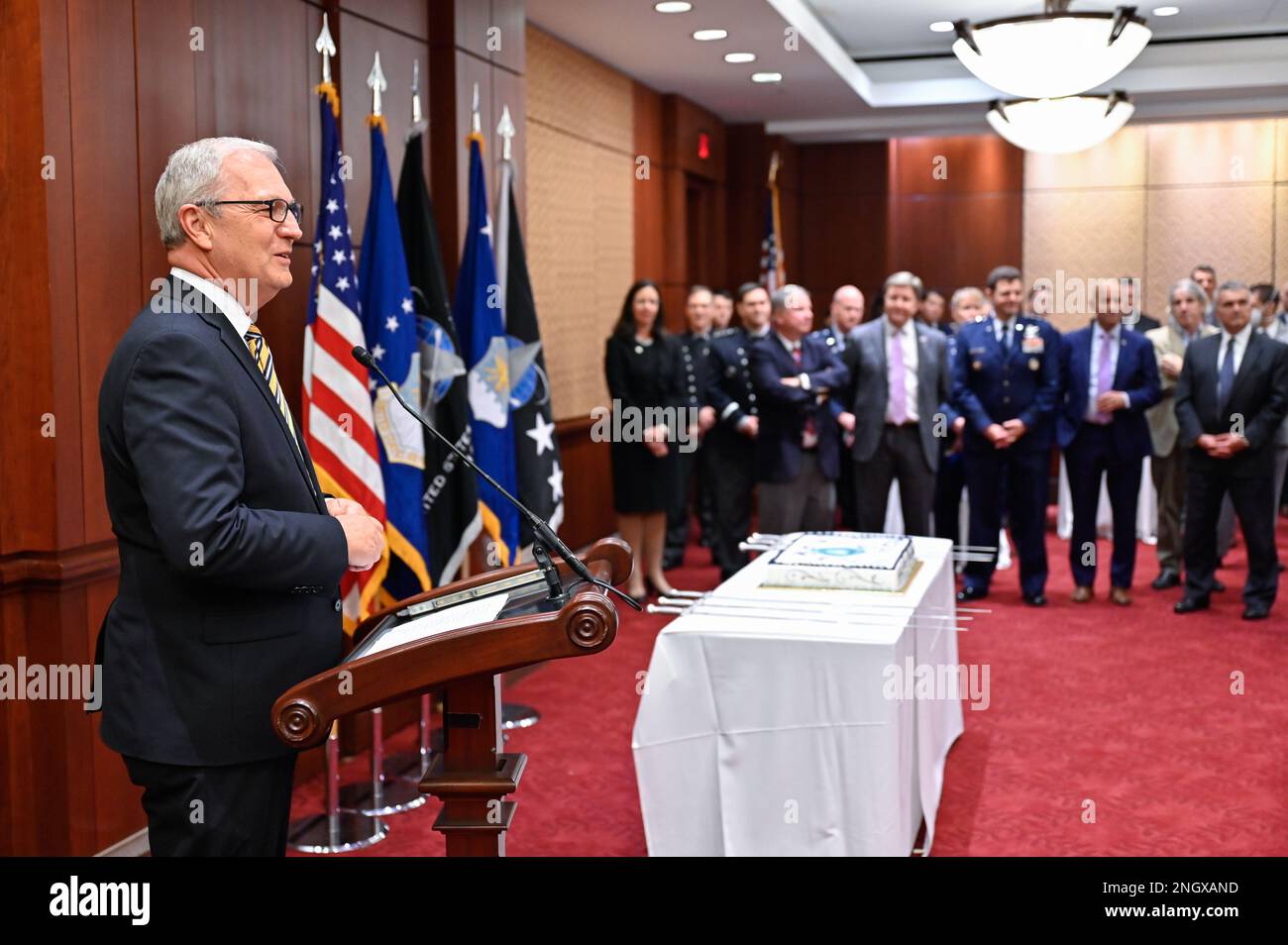 Sen. Kevin Cramer makes remarks during the U.S. Space Force’s 3rd ...