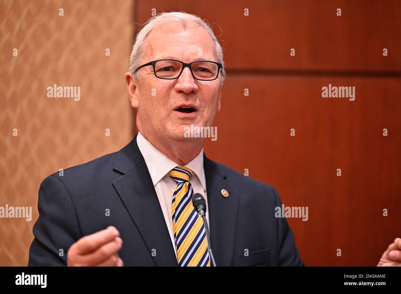 Sen. Kevin Cramer makes remarks during the U.S. Space Force’s 3rd ...