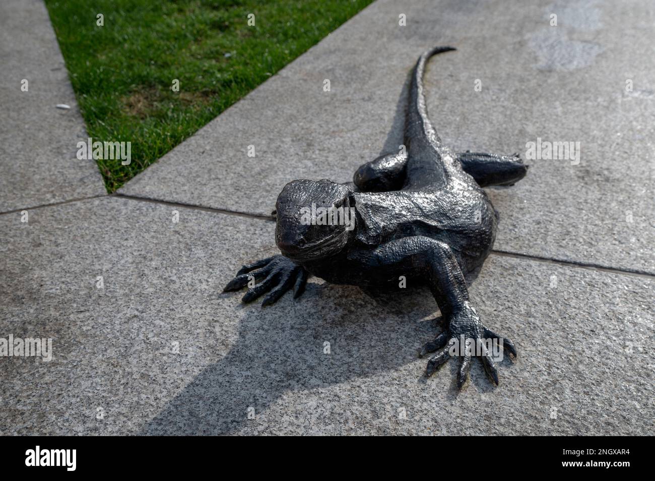 Statue Blauwe Jan Or Lizards At Amsterdam The Netherlands 16-2-2023 ...