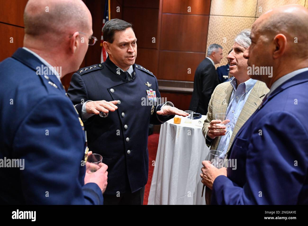 Chief of Space Operations Gen. Chance Saltzman speaks with guests ...