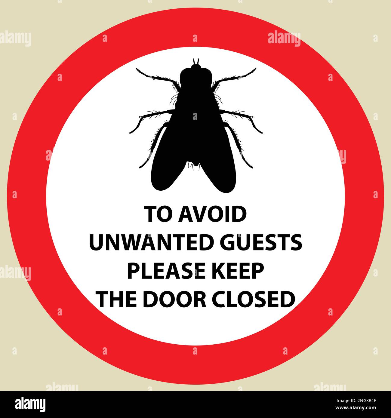 Sticker with Warning sign insect fly icon. Fly Silhouette Vector Stock ...