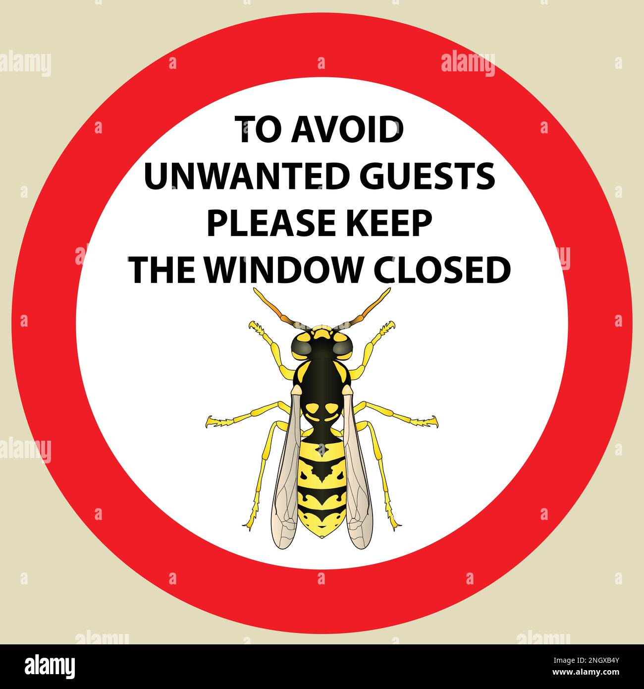 Sticker with Warning sign insect wasp icon . Wasp Silhouette Vector ...