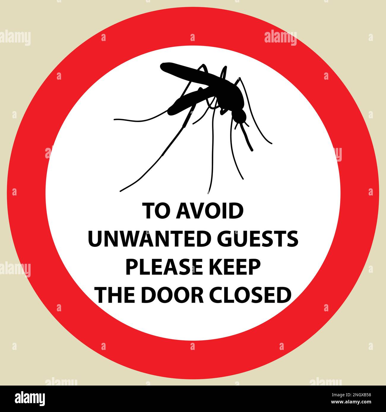 Sticker with Warning sign insect icon mosquito. Mosquito Silhouette ...