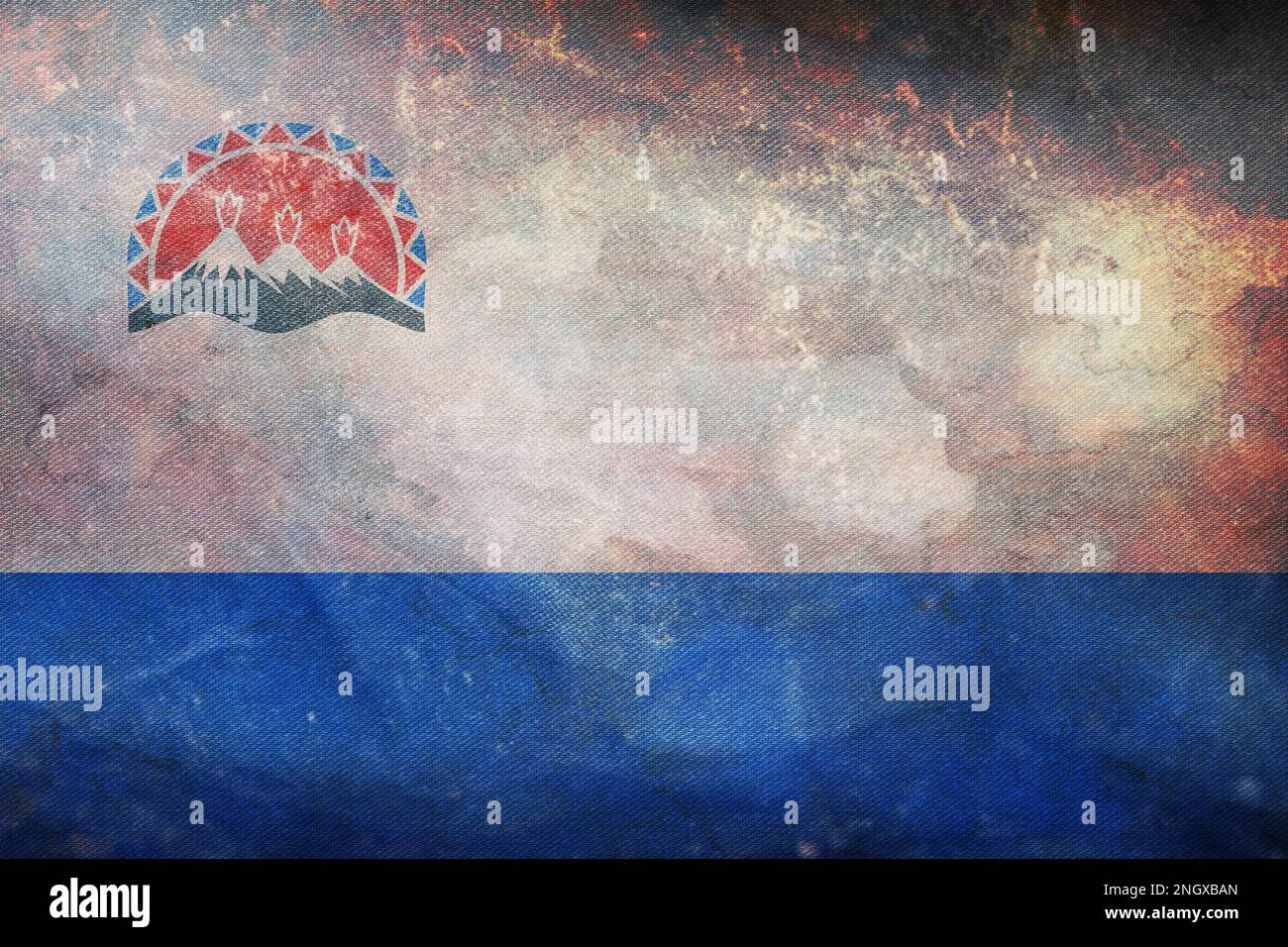 retro flag of Indo Aryan ethnoreligious groups Itelmens with grunge ...