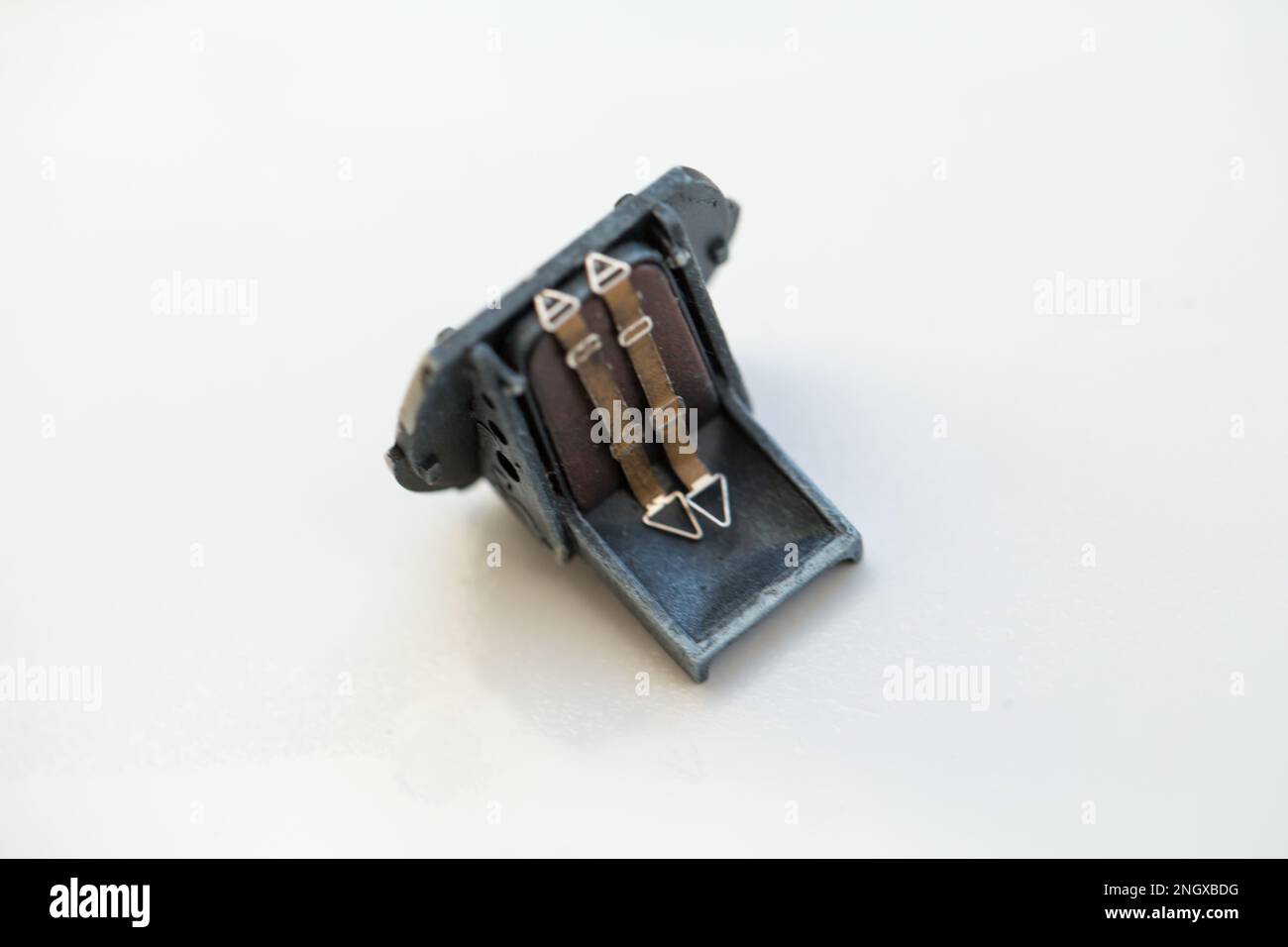 Conceptual Safety Security- Macro close-up of a scale model cockpit and ...