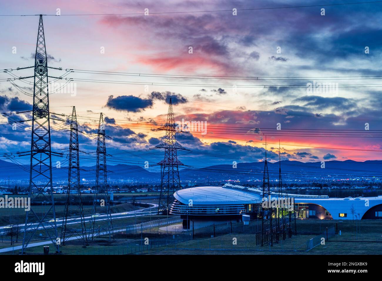 Wien, Vienna: S1 highway and Substation Vienna Southeast of Austrian ...