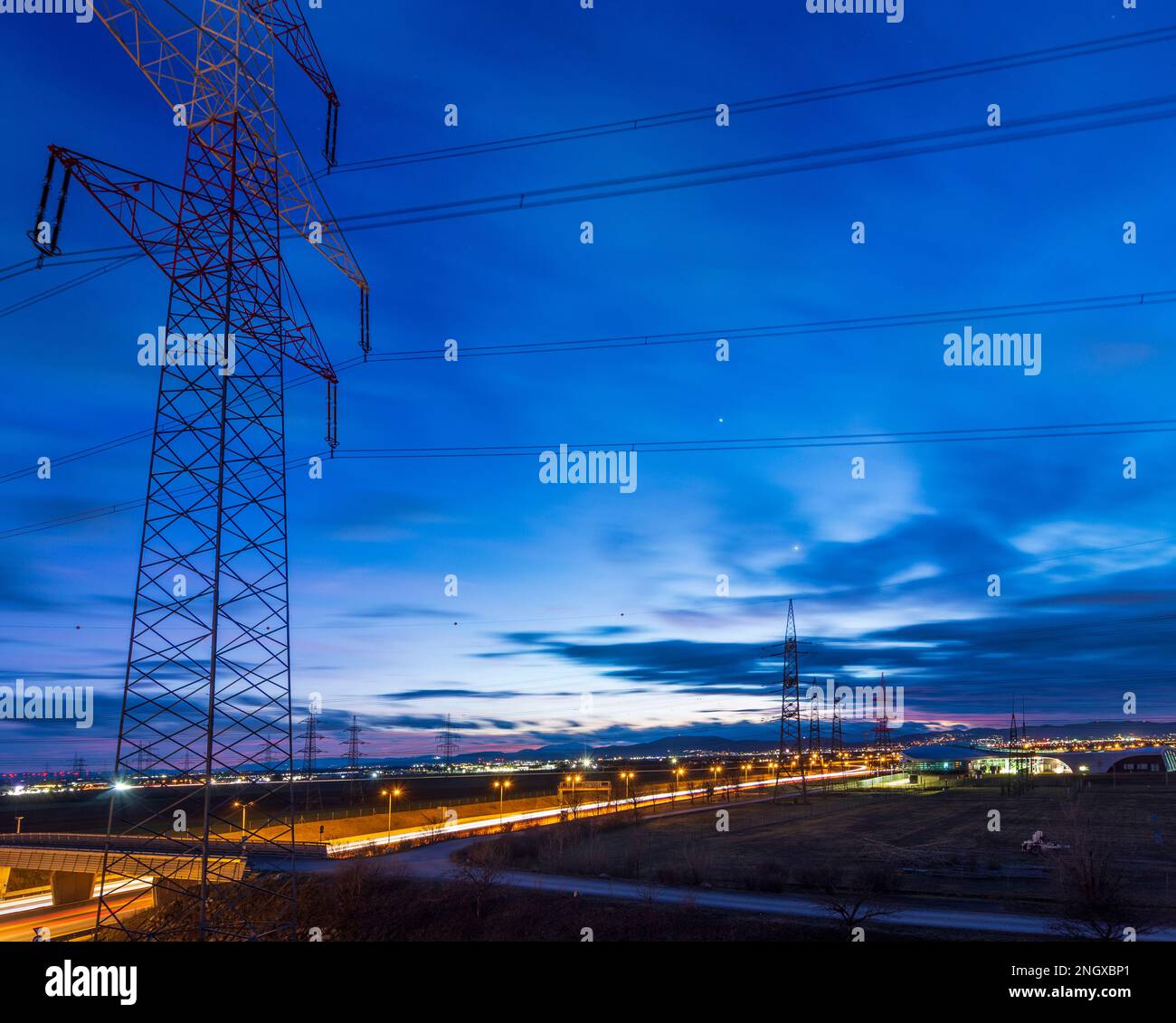 Wien, Vienna: S1 highway and Substation Vienna Southeast of Austrian ...
