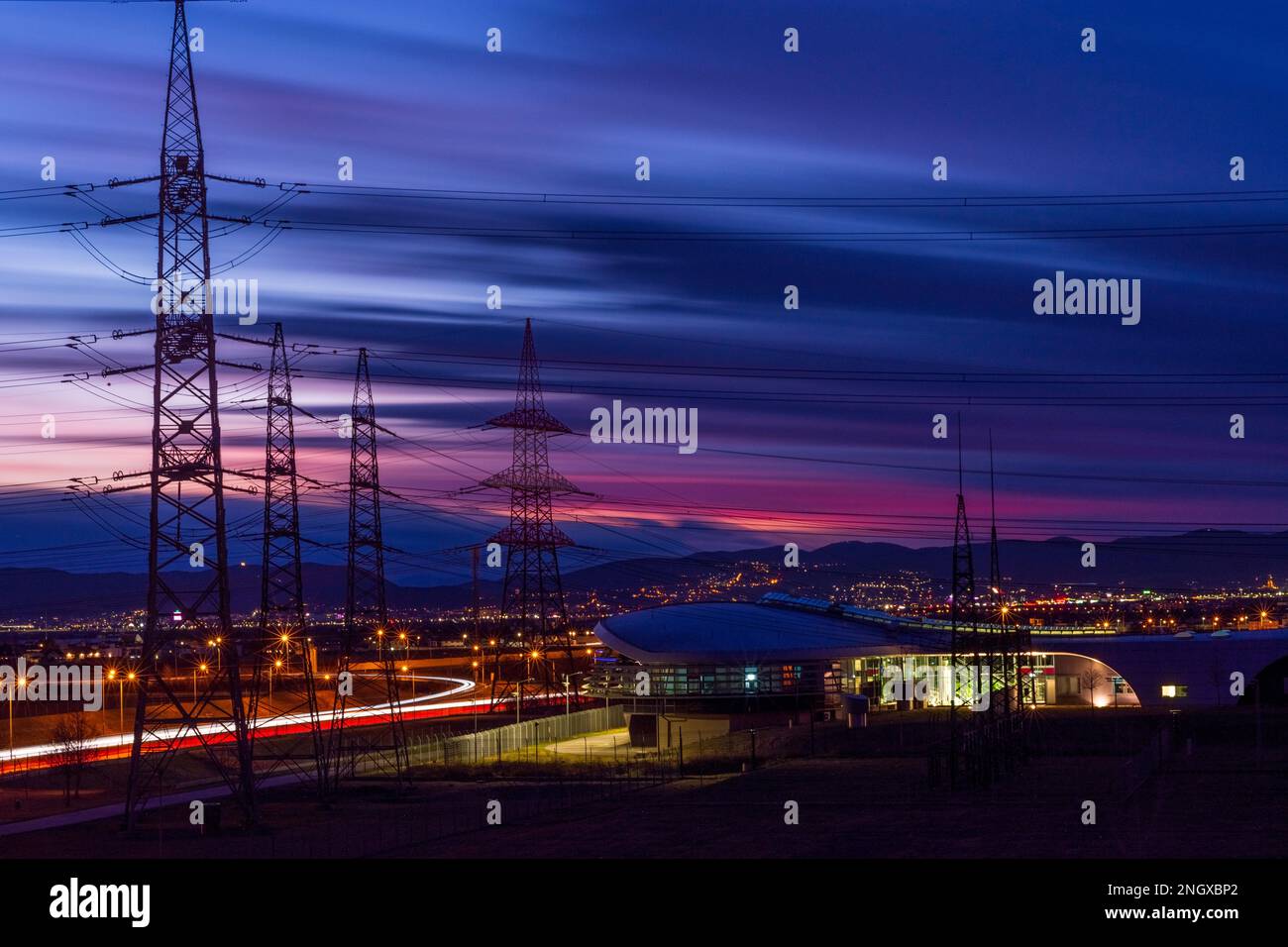 Wien, Vienna: S1 highway and Substation Vienna Southeast of Austrian ...