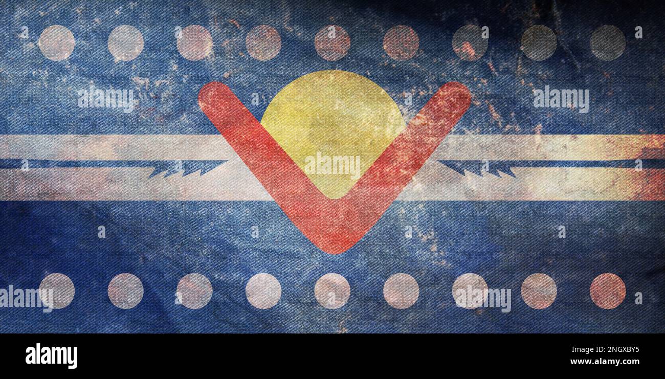 retro flag of Indigenous Australian peoples Ngarrindjeri with grunge ...
