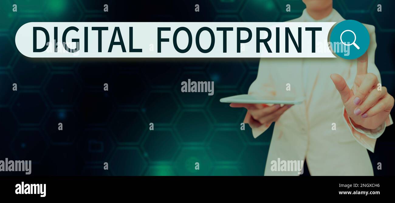 Conceptual display Digital Footprint. Word Written on uses digital ...
