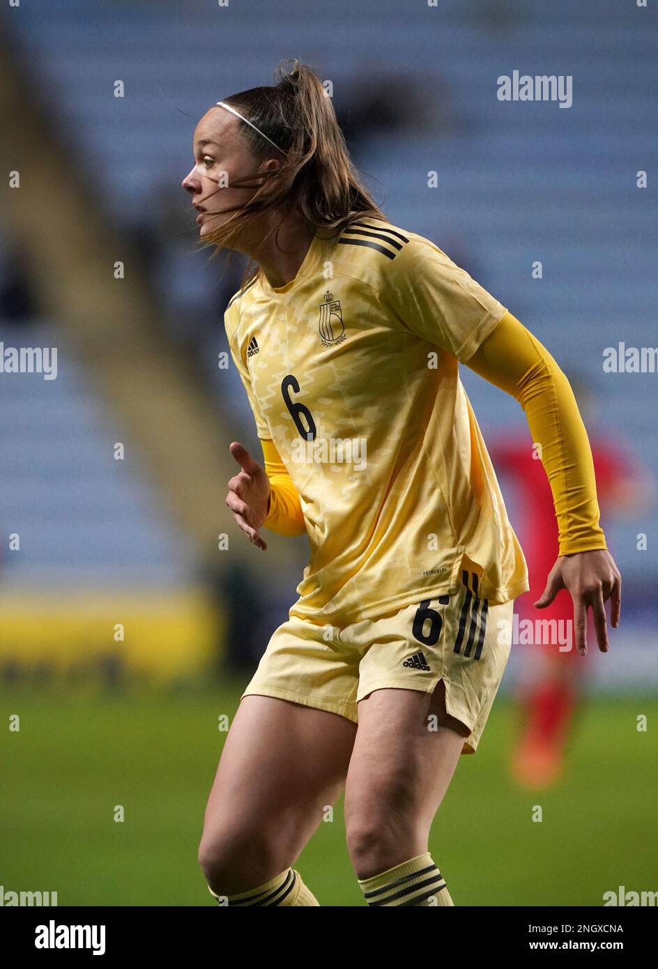 Belgium's Tine De Caigny during the Arnold Clark Cup match at the ...