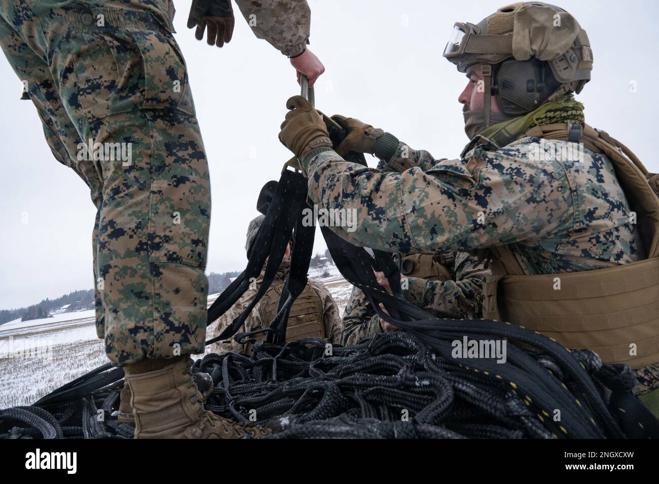 U.S. Marine Corps 1st Lt. Anthony Vandiver, logistics officer, with ...