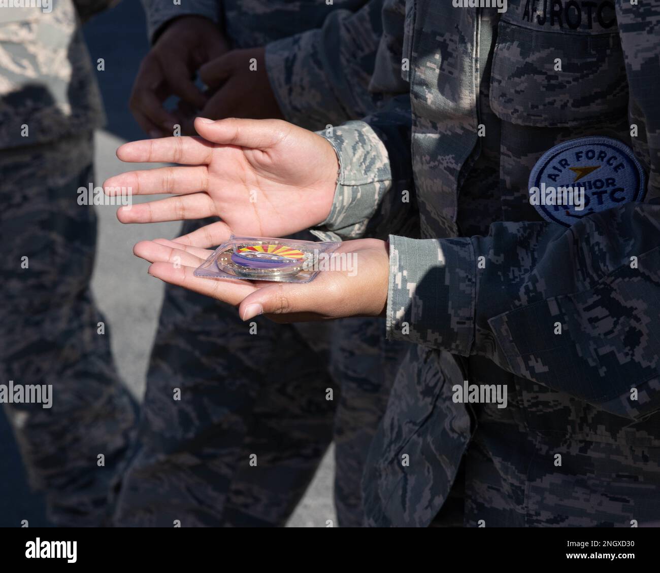A cadet from the Basha High School Air Force Junior Reserve Officers ...