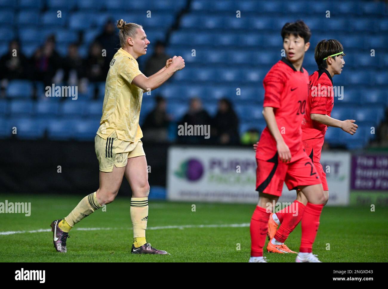 Coventry, UK. 19th Feb, 2023. Ella Van Kerkhoven (3) of Belgium ...
