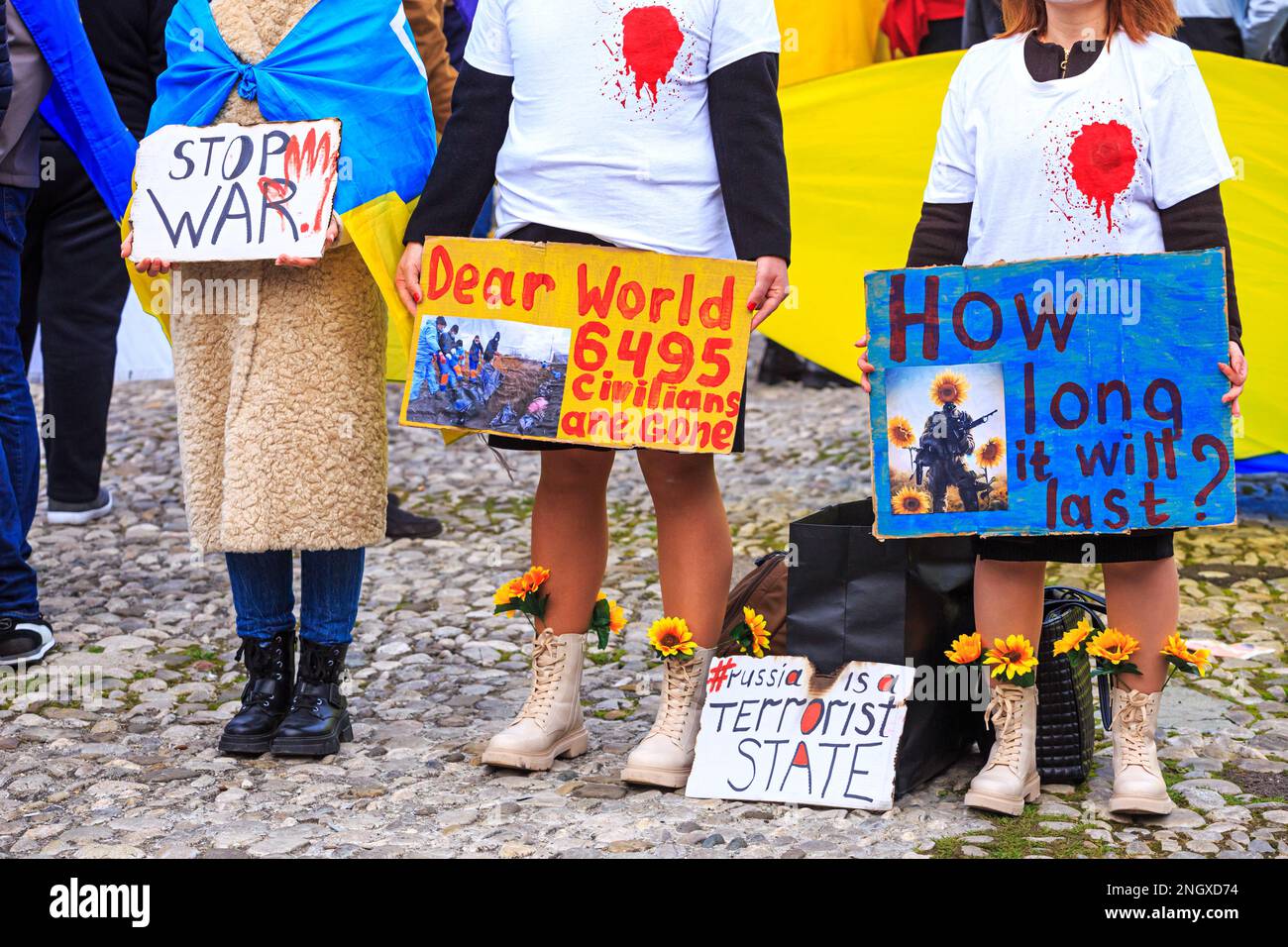 Anti-war protest demonstration against the Russian invasion of Ukraine ...