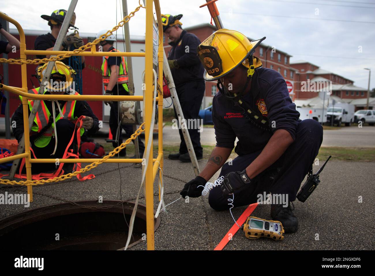 Paul Cavanaugh, a firefighter with Marine Corps Base (MCB) Camp Lejeune ...