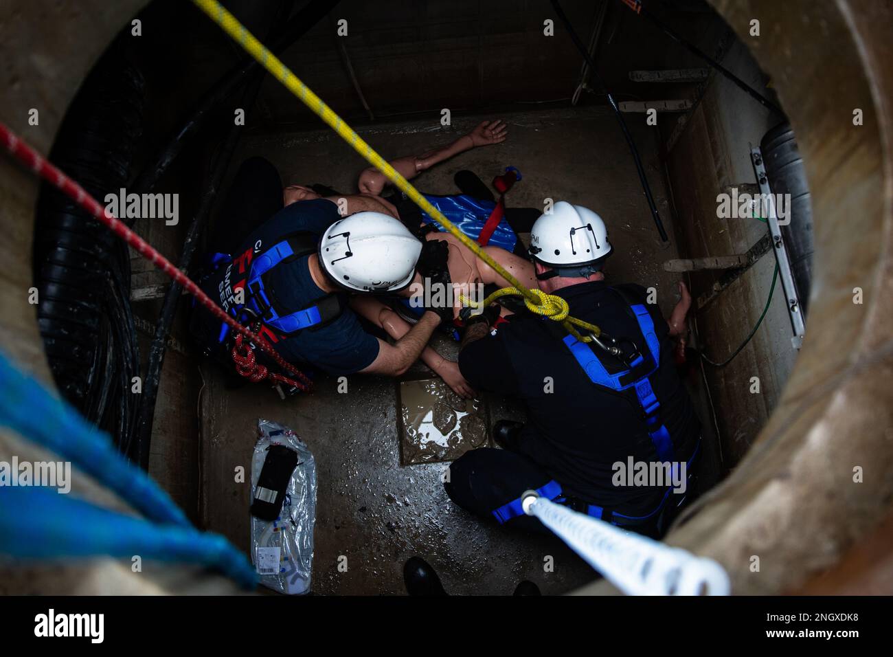Jeff Ford, left, and Pete Magee, right, both firefighters with Marine ...
