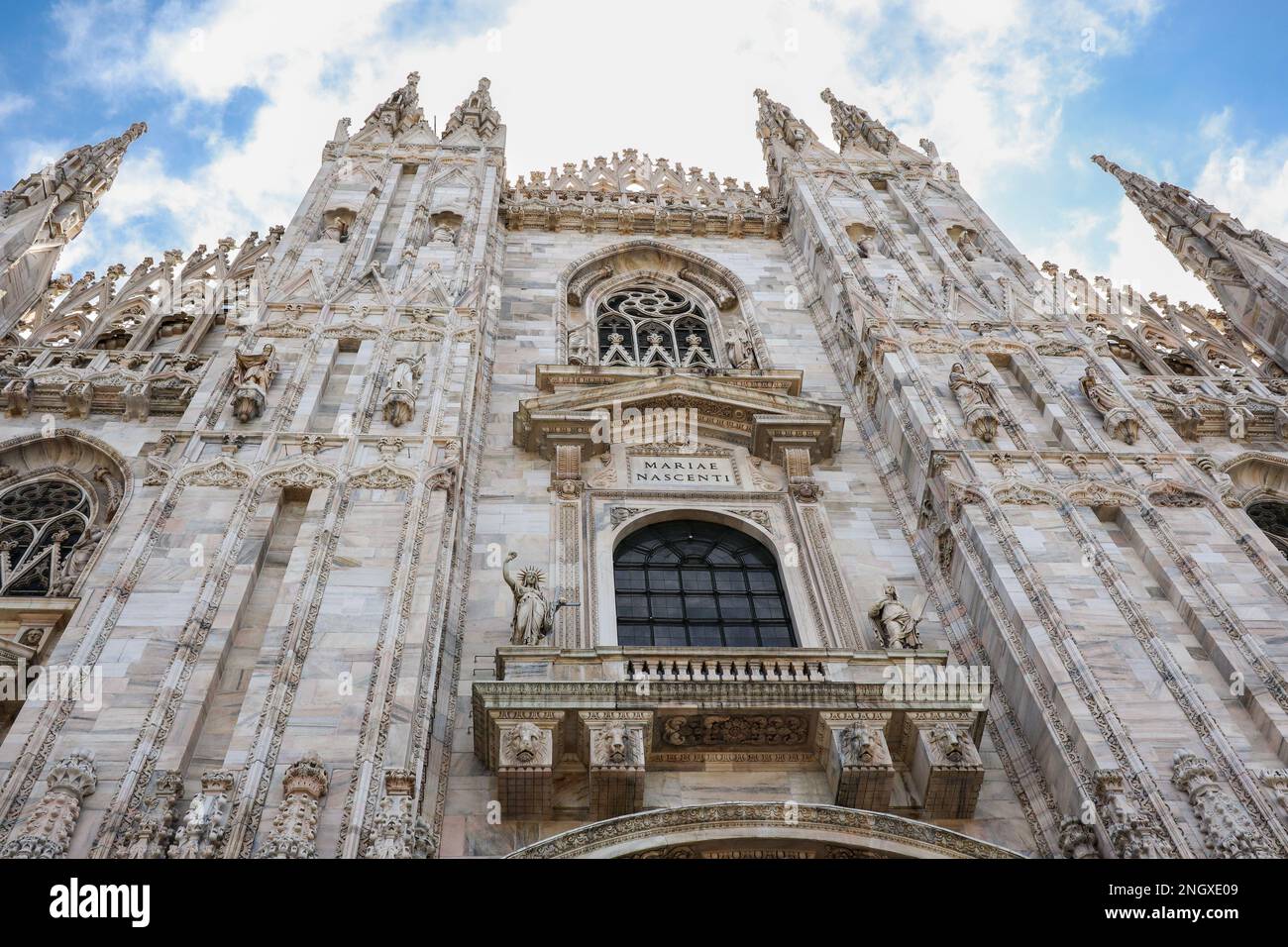 Below Famous Architecture of Milan Cathedral in Europe. Look Up at ...