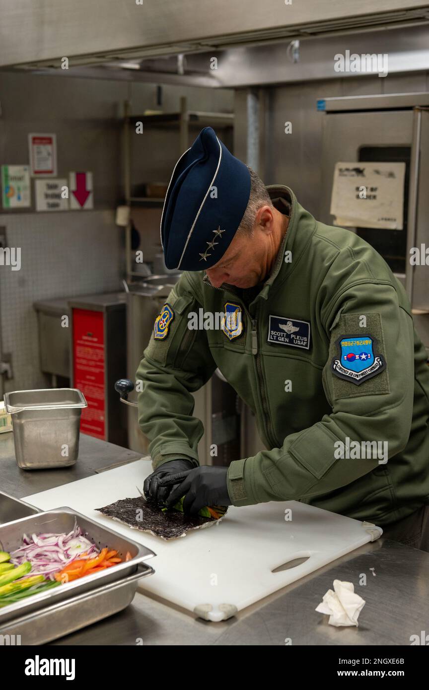 U.S. Air Force Lt. Gen. Scott Pleus, 7th Air Force commander, rolls ...