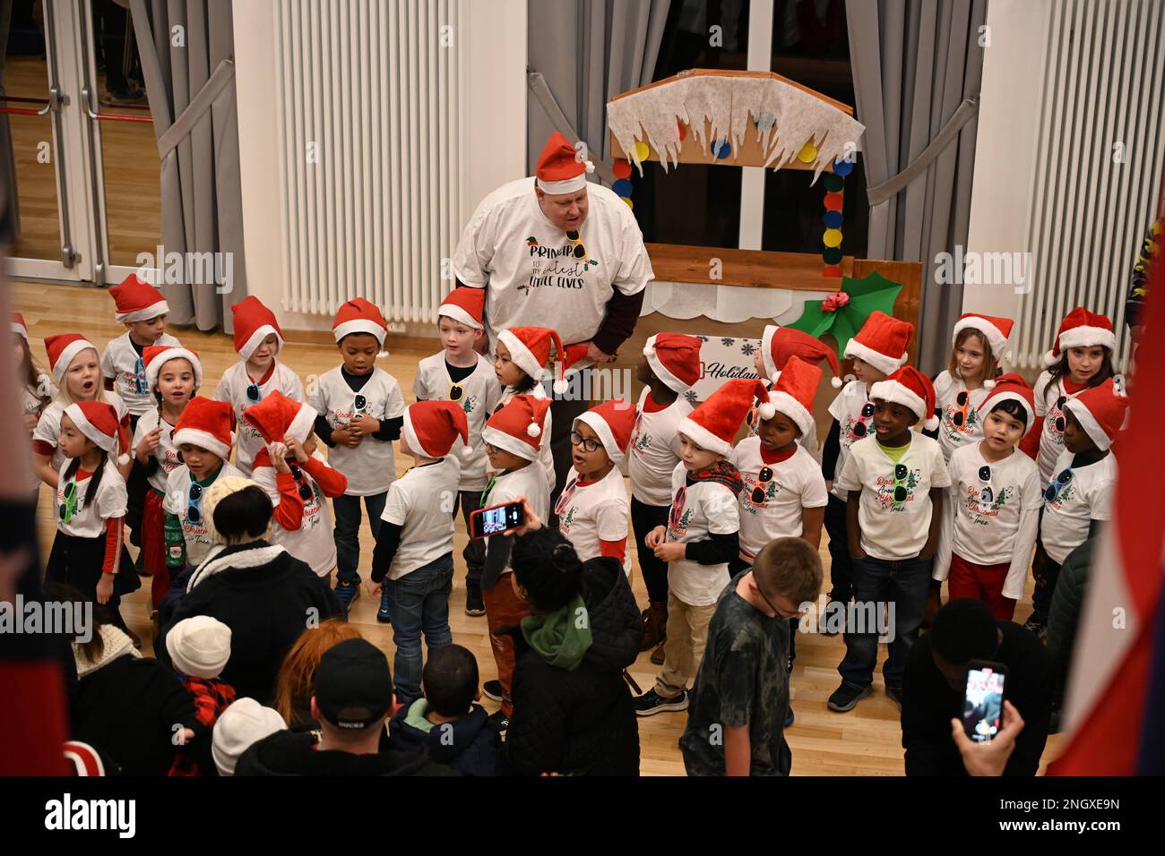 First graders at Smith Elementary School sang to the crowd at the ...