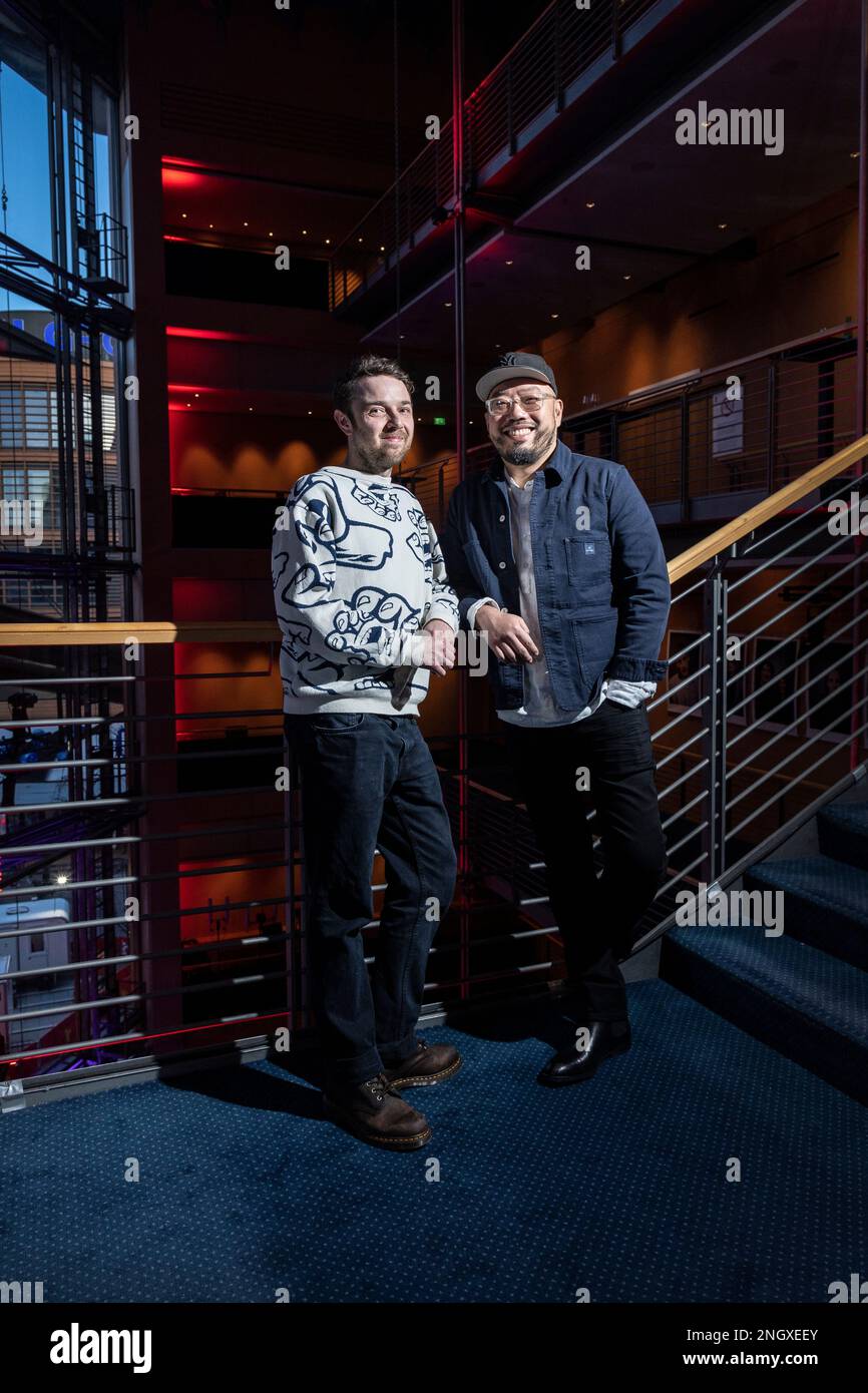 Sam H. Freeman, left, and Ng Choon Ping pose for portrait photographs ...