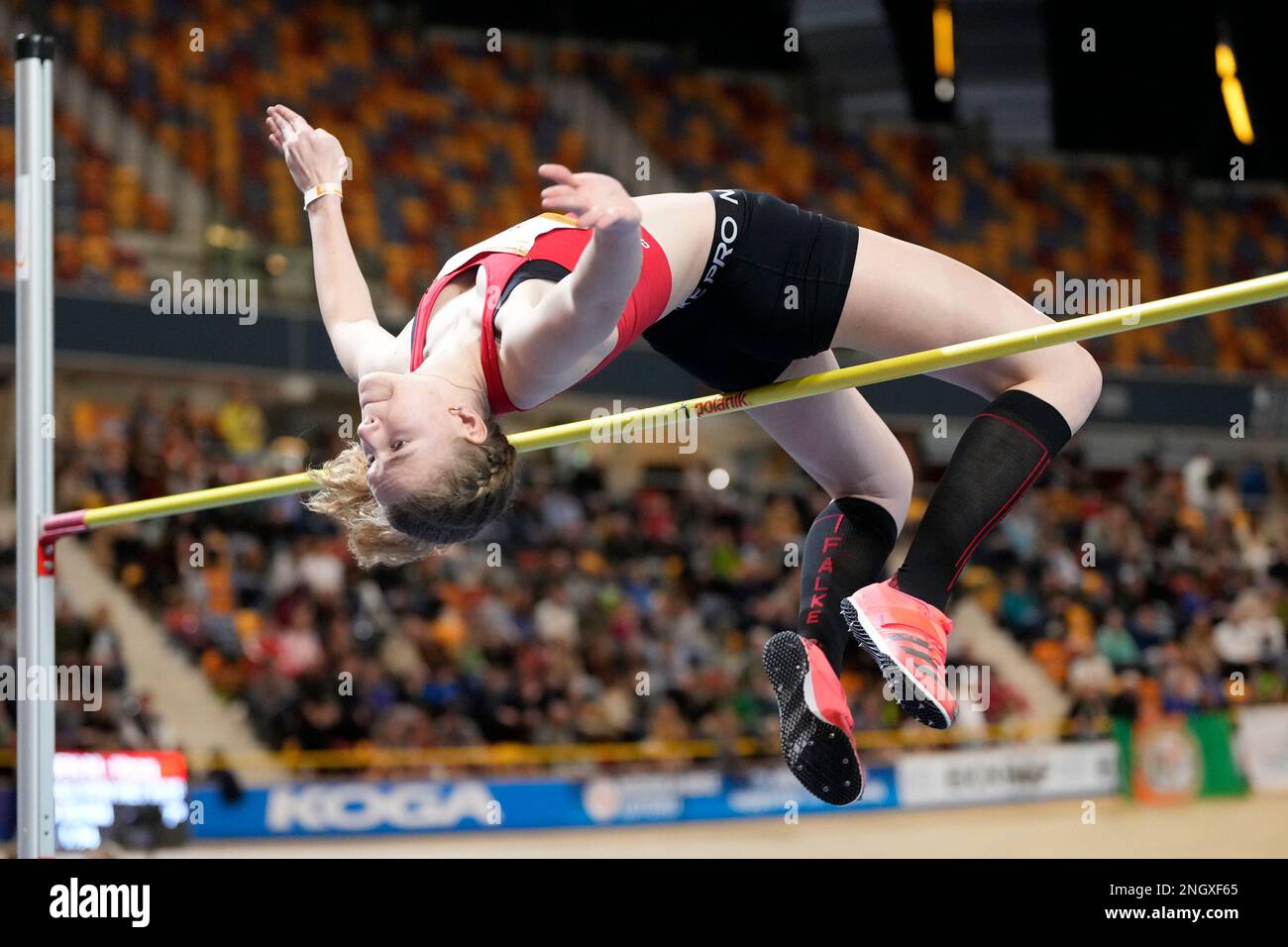Lieke reijs competing on the high jump women hi-res stock photography ...