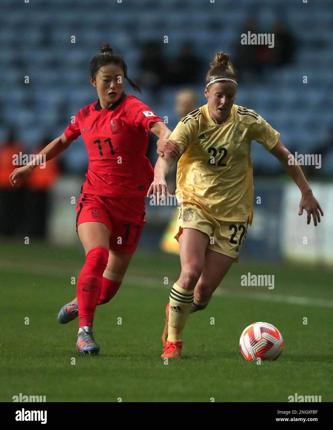 Belgium's Laura Deloose in action against South Korea's Choe Yu-ri ...