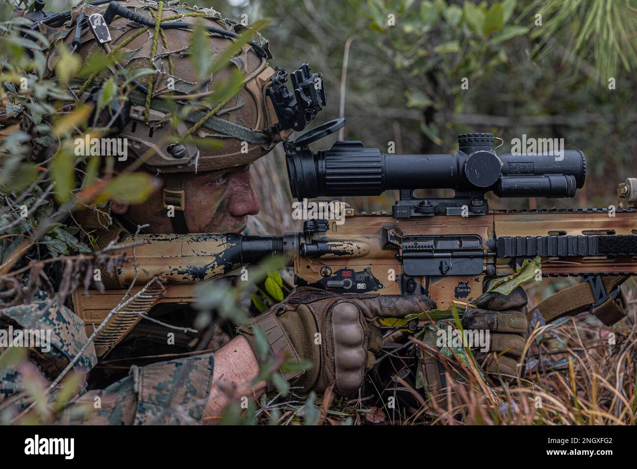A U.S. Marine with 1st Battalion, 6th Marine Regiment, 2d Marine ...