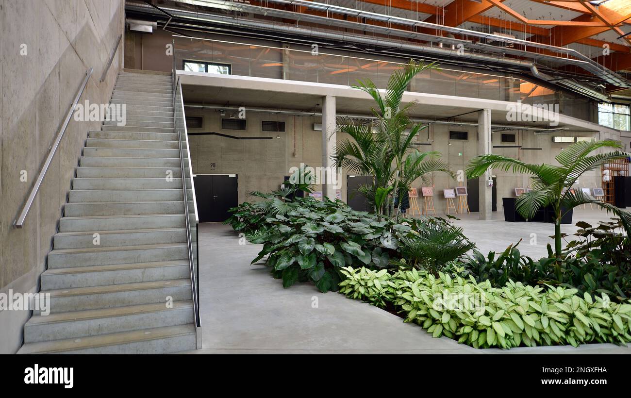 Lodz, Poland. 16 February 2023. Orientarium Zoo Lodz. Patio building ...