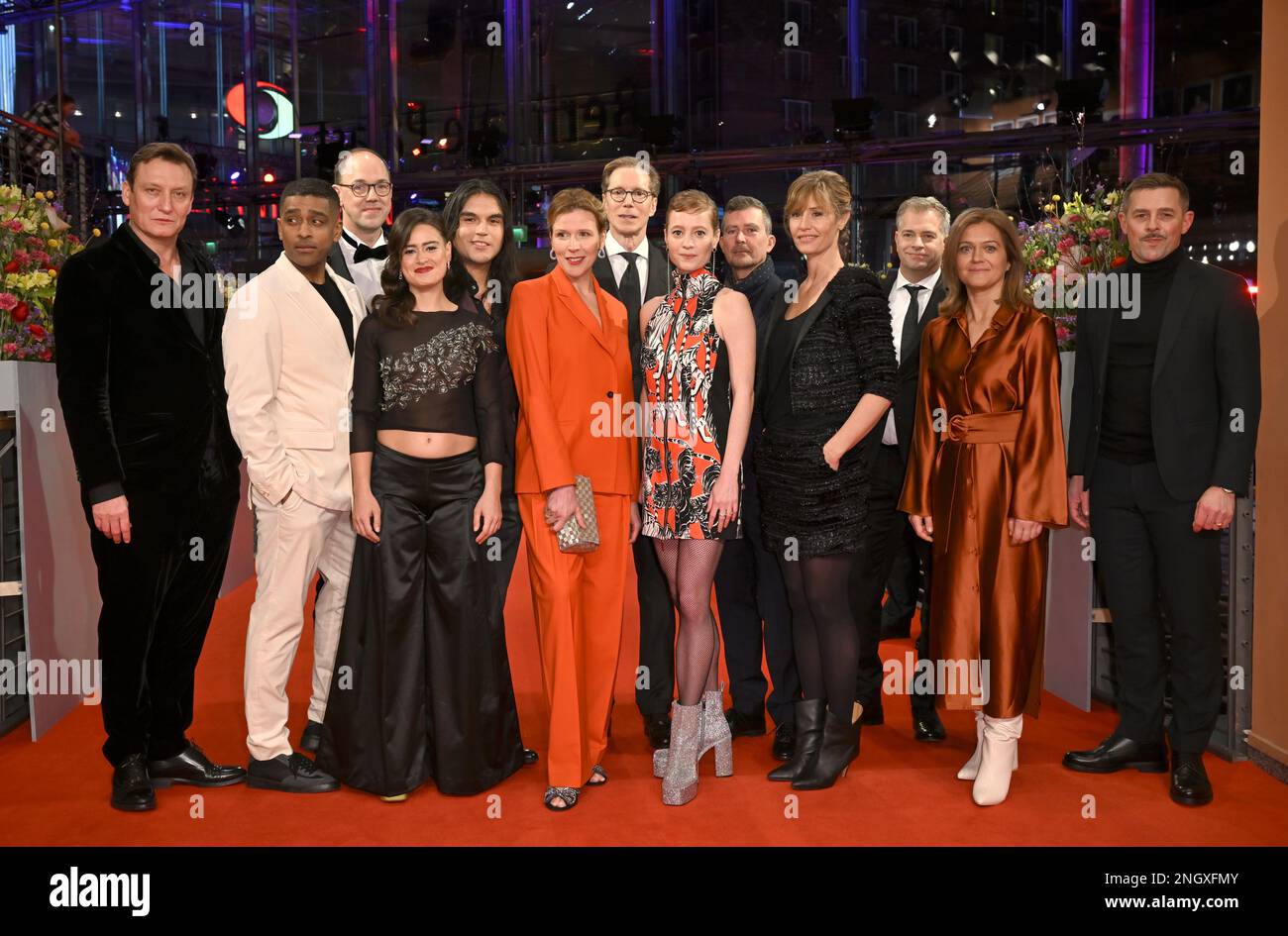 Berlin, Germany. 19th Feb, 2023. The cast of the series "The Swarm" on ...