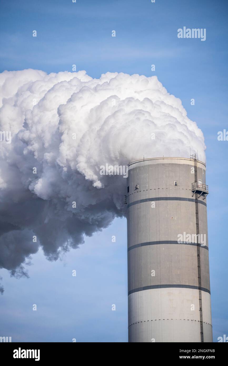 Chimney of the Uniper power plant Maasvlakte , coal-fired power plant ...
