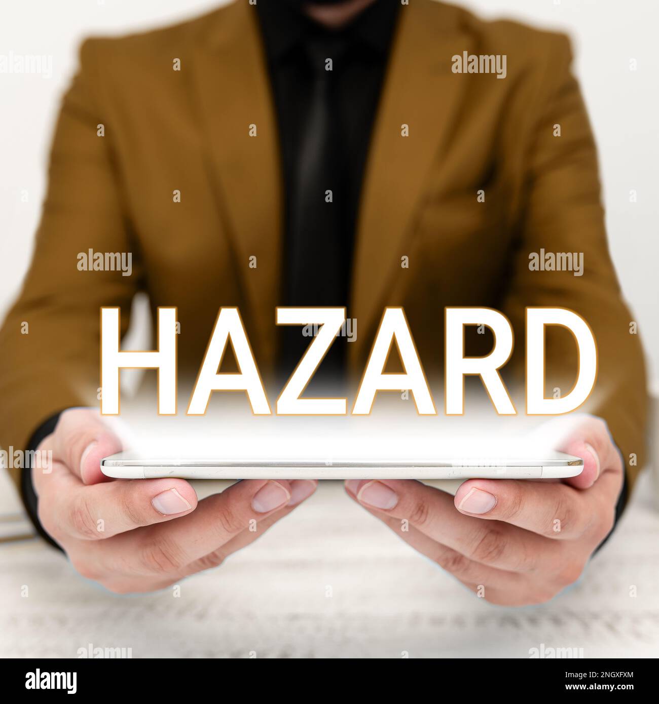 Sign displaying Hazard. Business concept account or statement ...