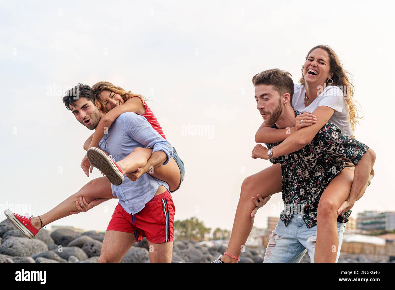 Girl having a piggyback hi-res stock photography and images - Alamy