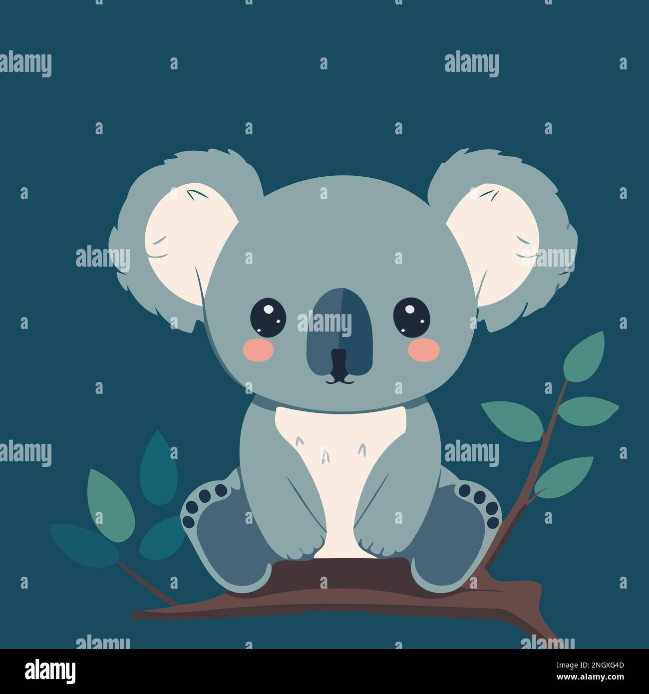 common koala herbivore mammal animal body Minimalist vector ...