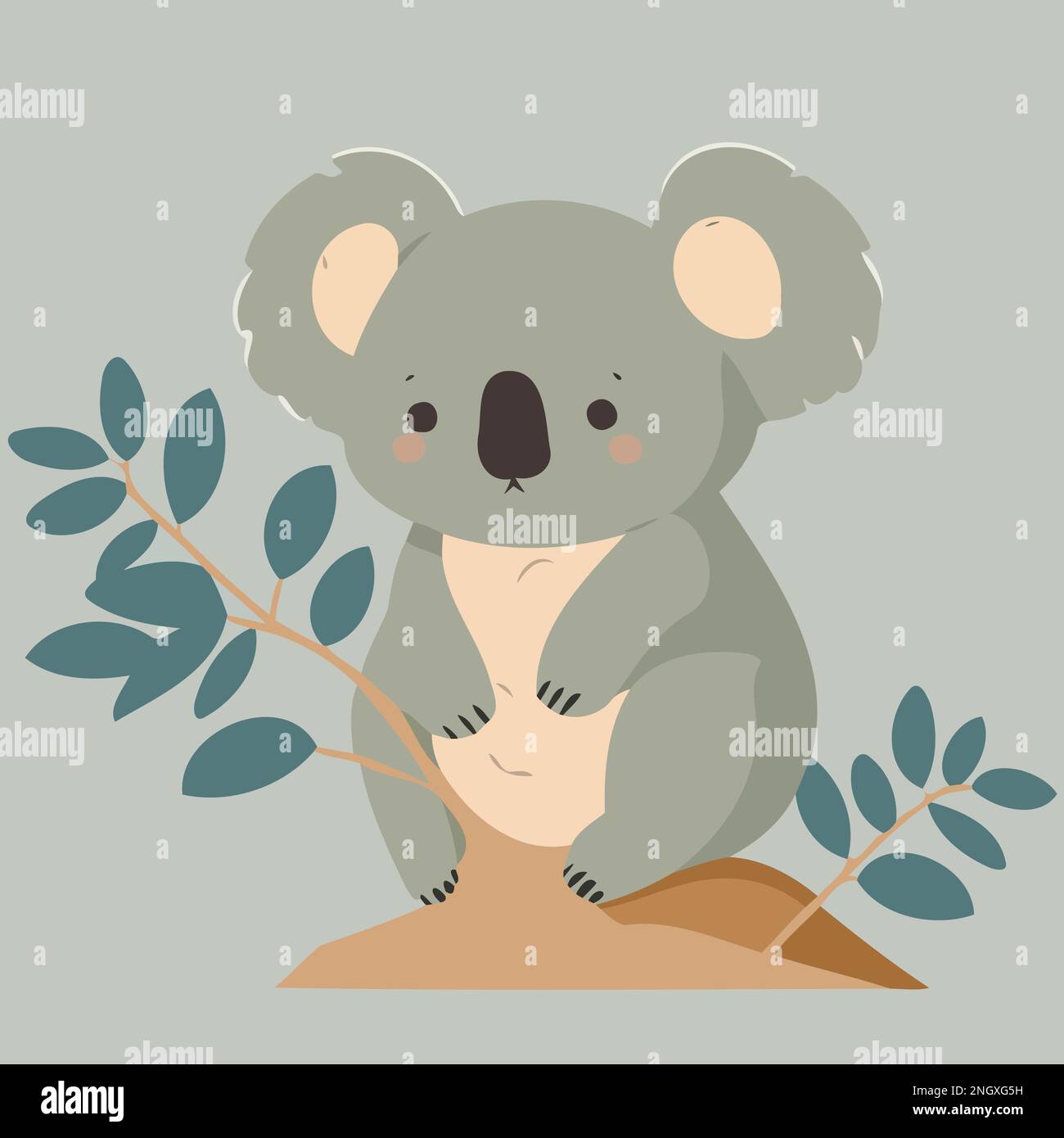 common koala herbivore mammal animal body Minimalist vector ...