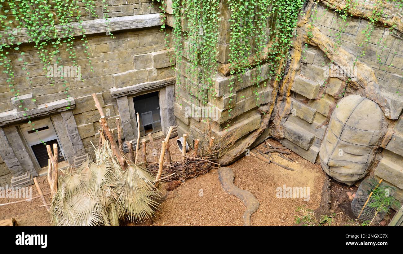 Lodz, Poland. 16 February 2023. Orientarium Zoo Lodz. Modern interior ...