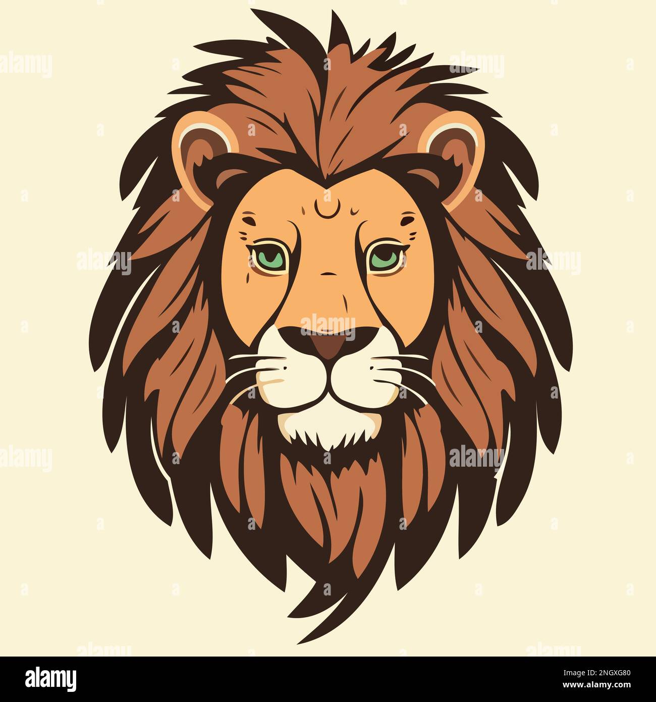 African Lion Face Clipart