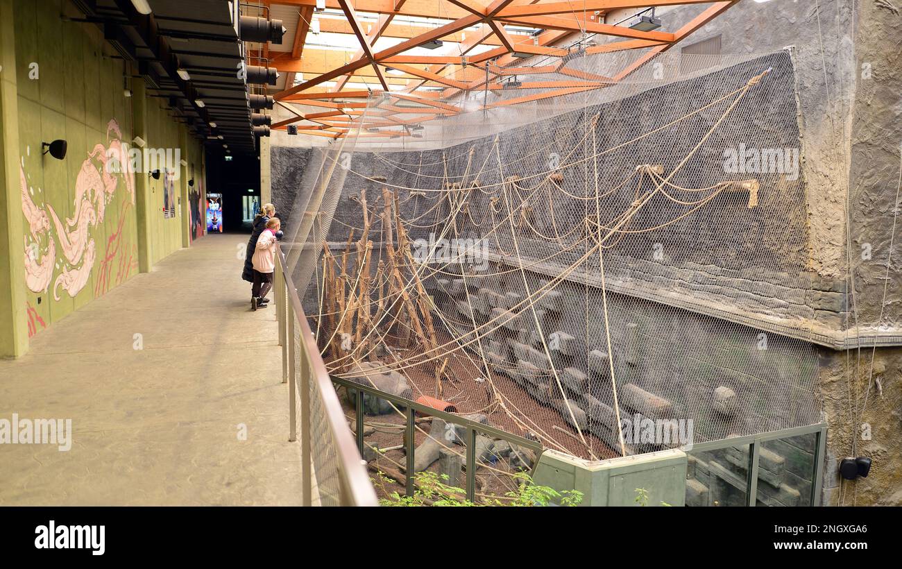 Lodz, Poland. 16 February 2023. Orientarium Zoo Lodz. Modern interior ...