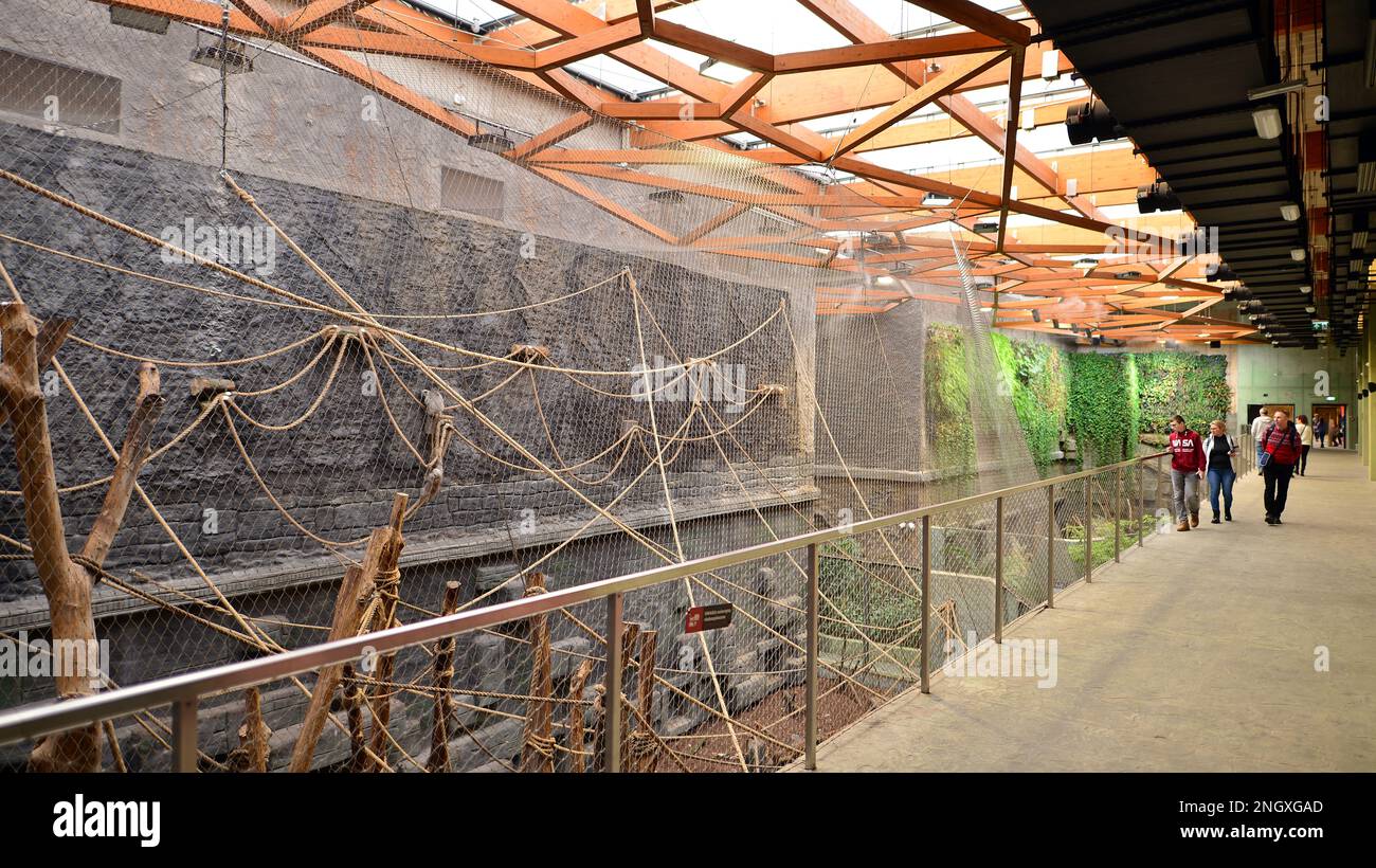 Lodz, Poland. 16 February 2023. Orientarium Zoo Lodz. Modern interior ...