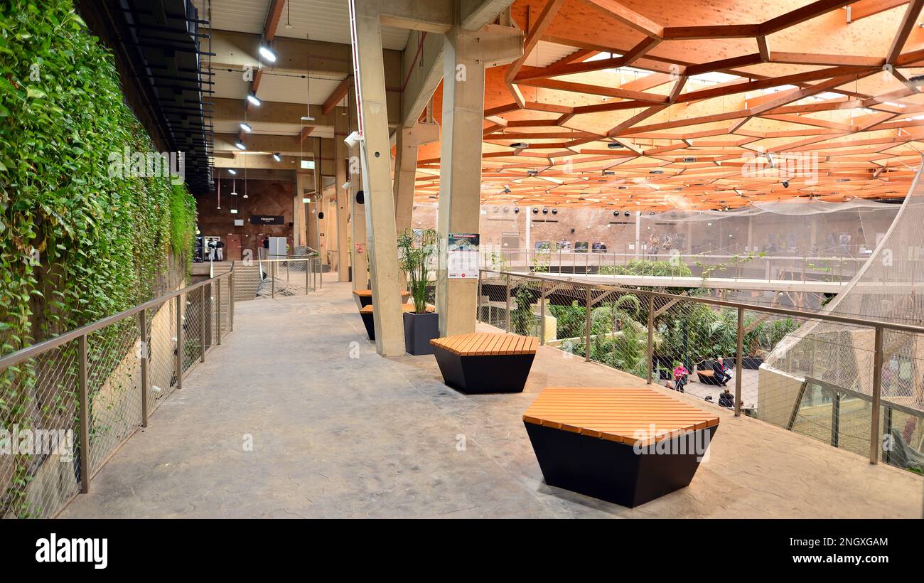 Lodz, Poland. 16 February 2023. Orientarium Zoo Lodz. Modern interior ...