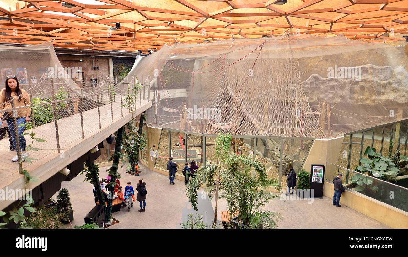 Lodz, Poland. 16 February 2023. Orientarium Zoo Lodz. Modern interior ...