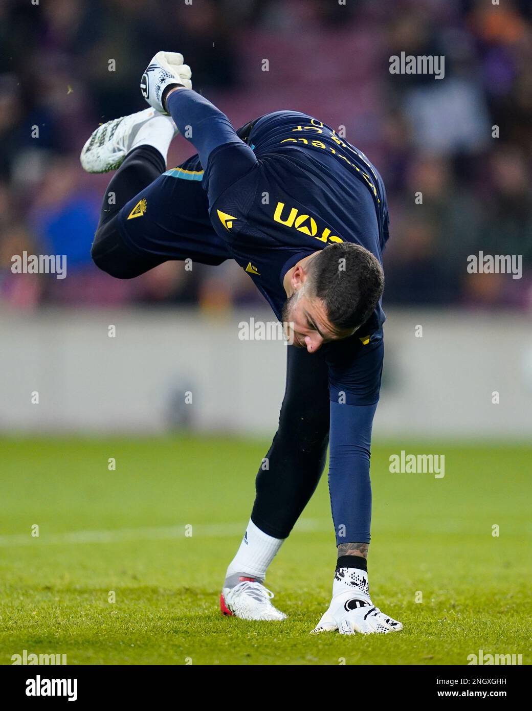 Victor Aznar of Cadiz CF during the La Liga match between FC Barcelona ...